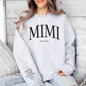 Personalized Mimi Sweatshirt With Kids Names, Custom Mimi Hoodie, New ...
