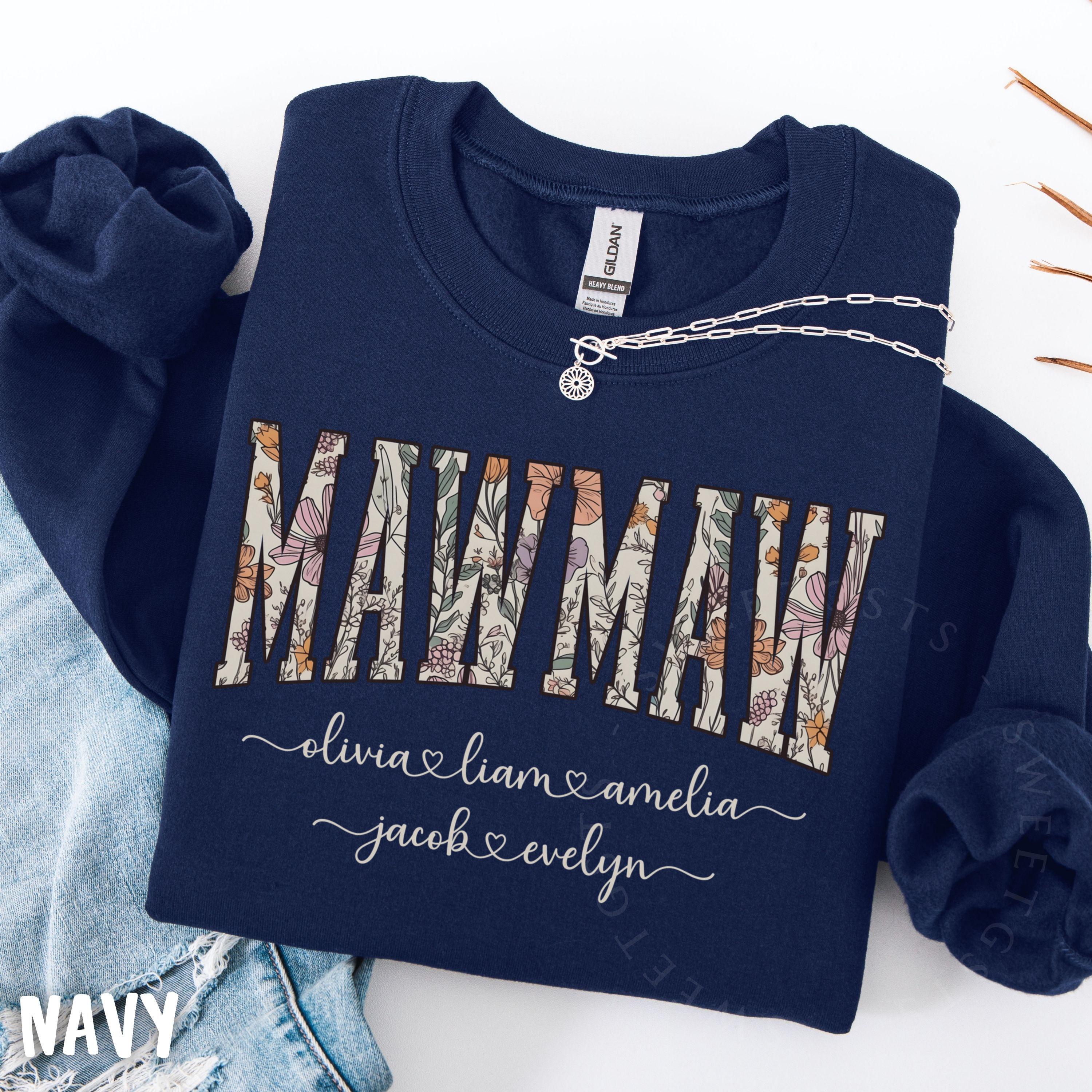 Custom Mawmaw Sweatshirt With Kids Names, Personalized Gift for Mawmaw ...