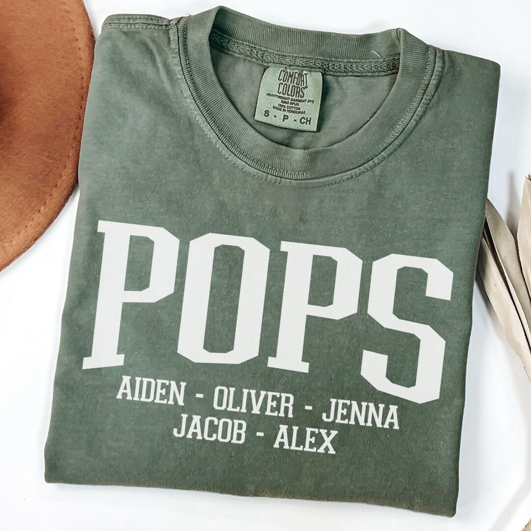 Custom Pops Shirt With Grandkids Names, Customized Father's Day Gift ...