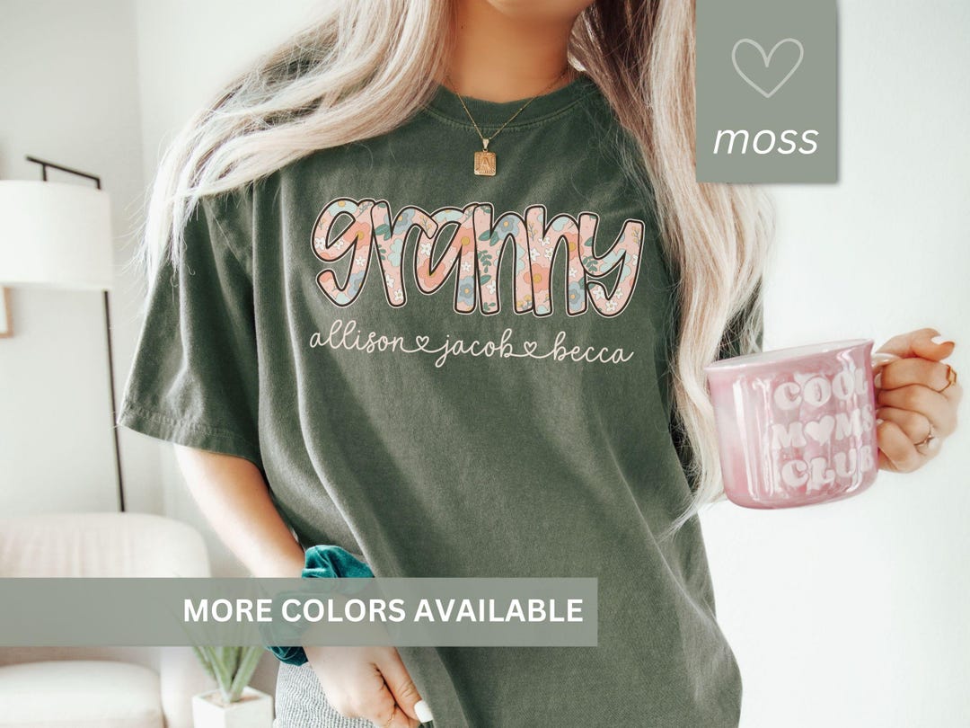 Floral Granny Shirt, Custom Granny Tshirt, Personalized Granny Clothes ...