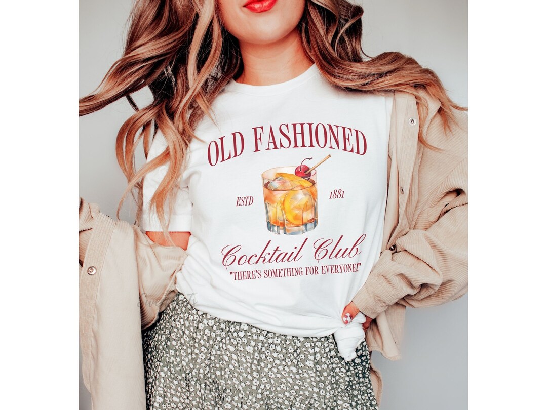 Old Fashioned Cocktail & Social Club Shirt, Gift for Whiskey Drinker ...