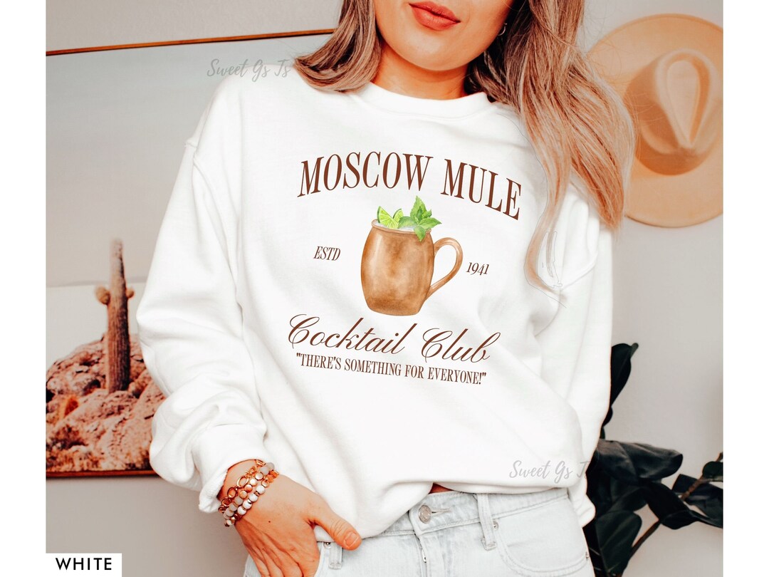 Moscow Mule Cocktail & Social Club Sweatshirt, Mule Time Crewneck, Trendy Luxury Bach Merch ...
