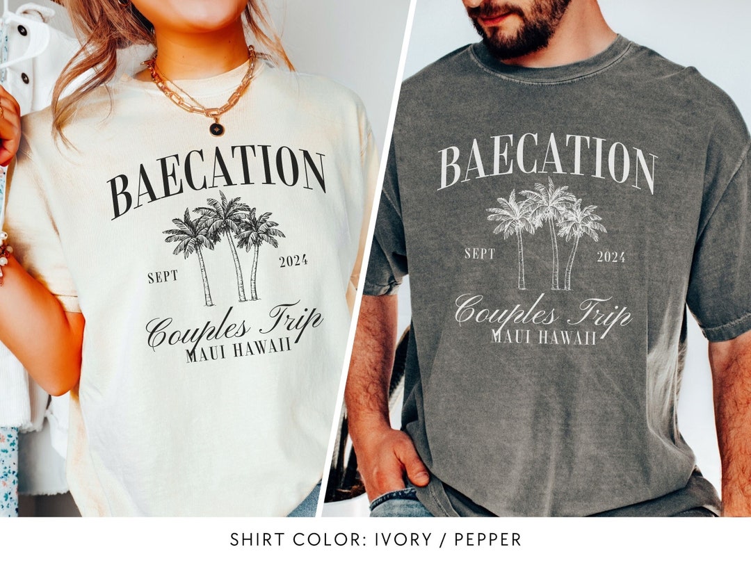 Baecation Shirt, Couples Trip Shirts, Custom Husband and Wife Vacation Tshirts, Custom Location ...