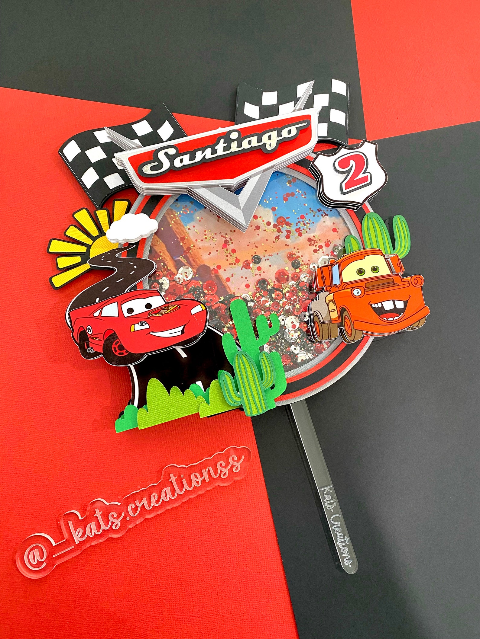 CARS Cake Topper| CARS Shaker Cake Topper|lightning Mcqueen| Shaker ...