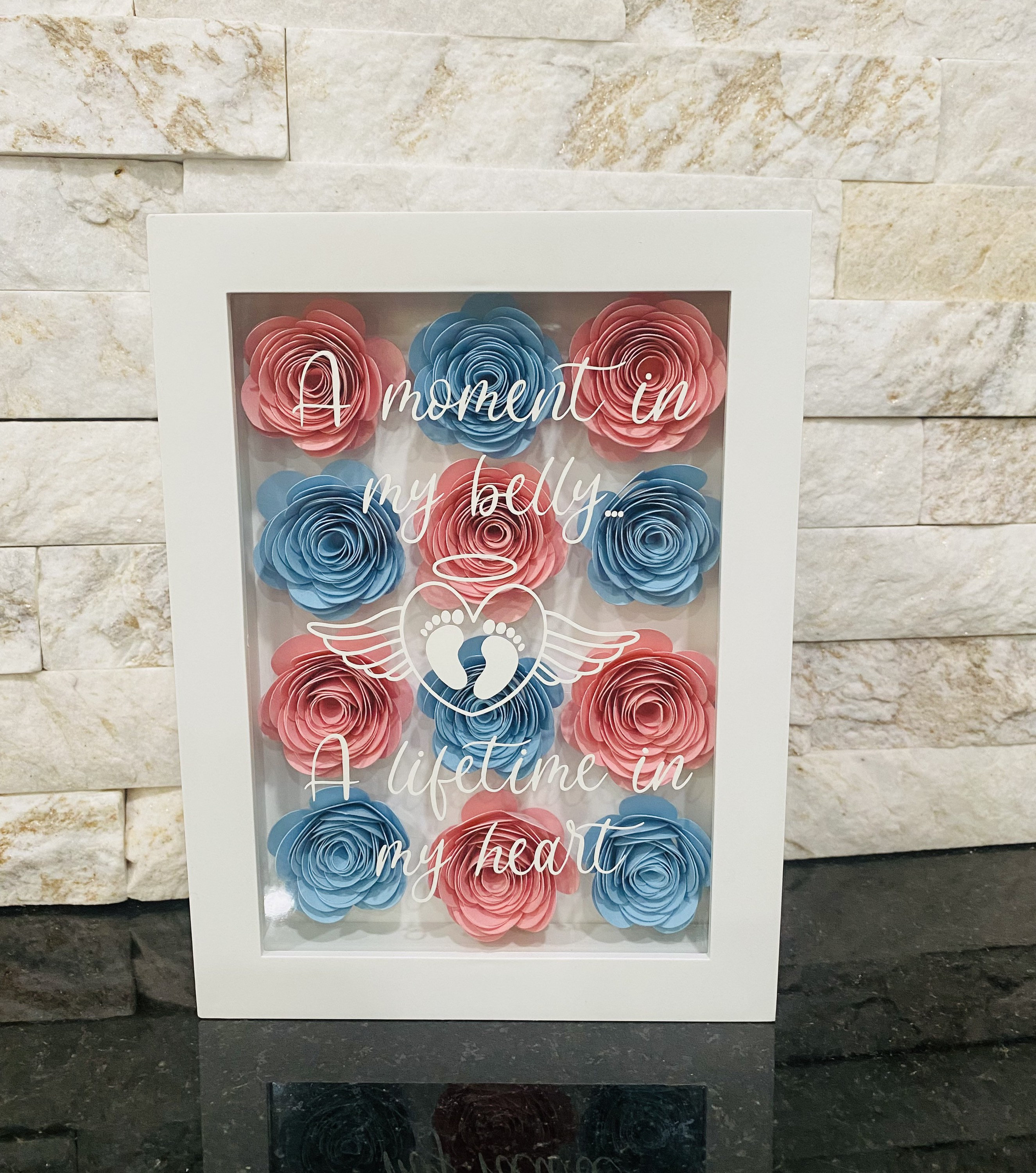 Miscarriage Flower Shadow Box, Miscarriage Memorial, Shadowbox Frame ...