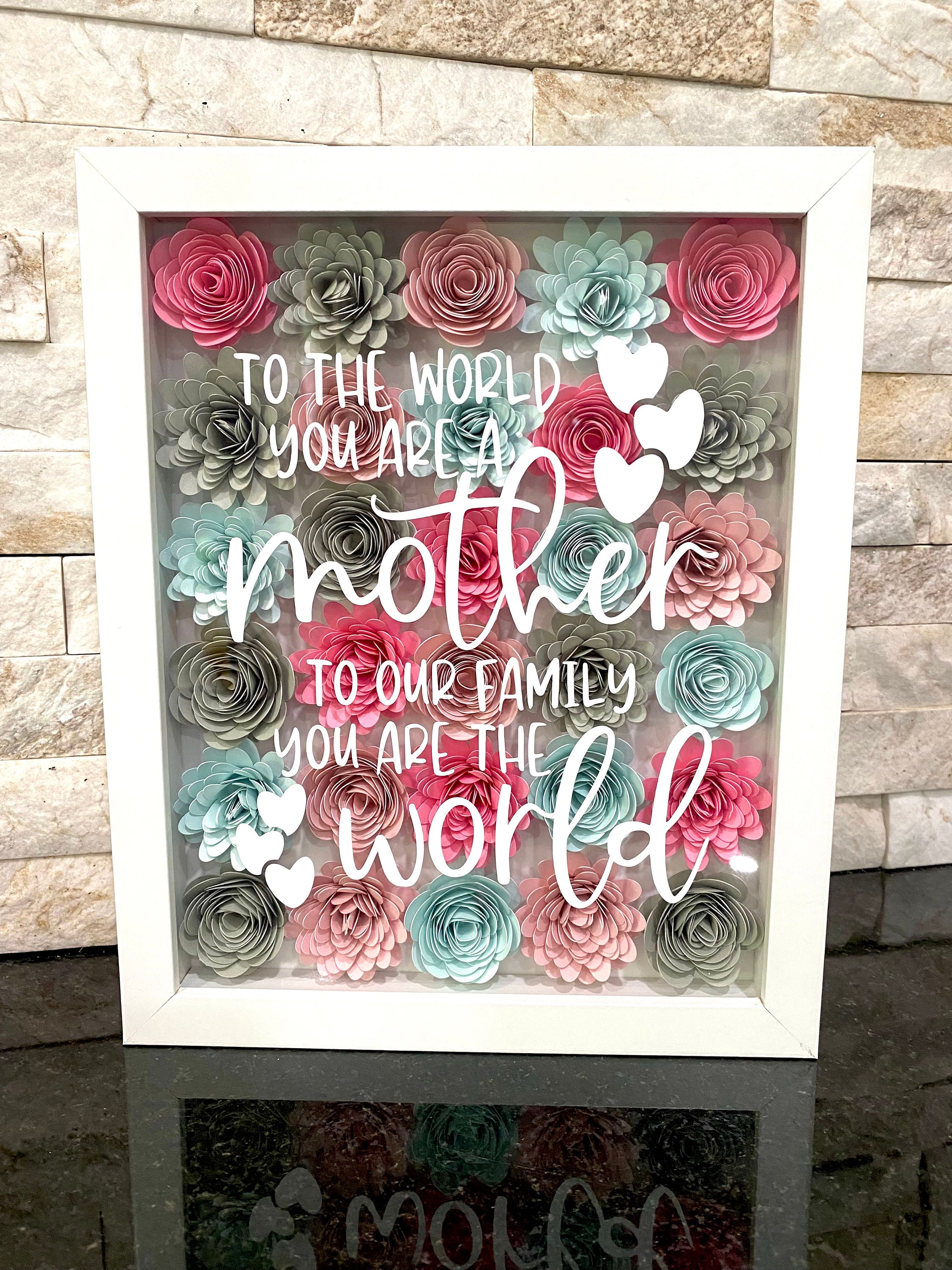 Mother’s Day Flower Shadow Box, Mothers Frame, Flower Shadow Box ...