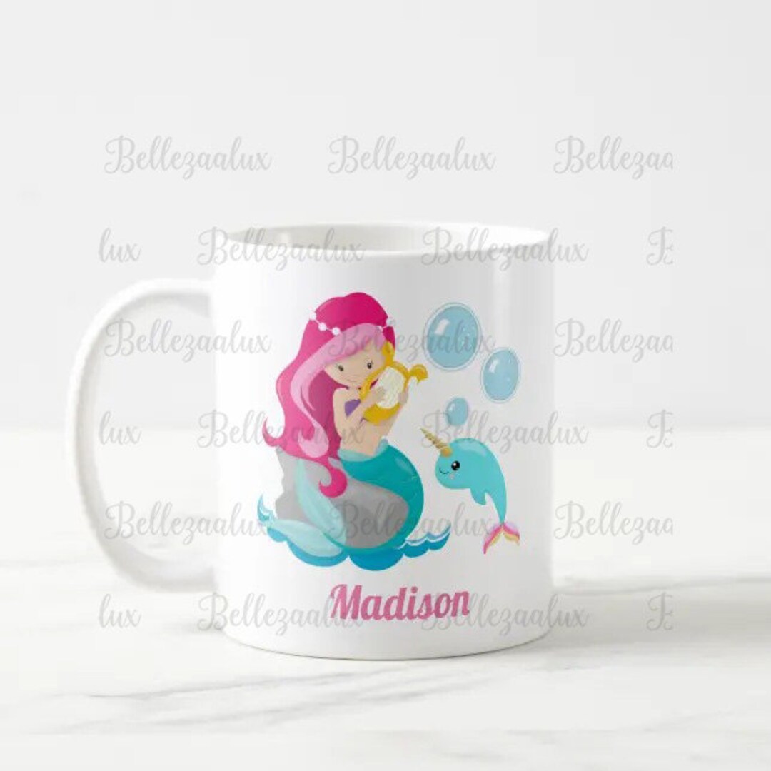 Mermaid Mug, Mermaid Coffee Cup, Personalized Mermaid Gift for Girls ...