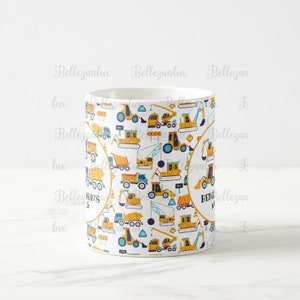 Personalized Digger Mug, Construction Truck Mug, Dump Truck Mug ...