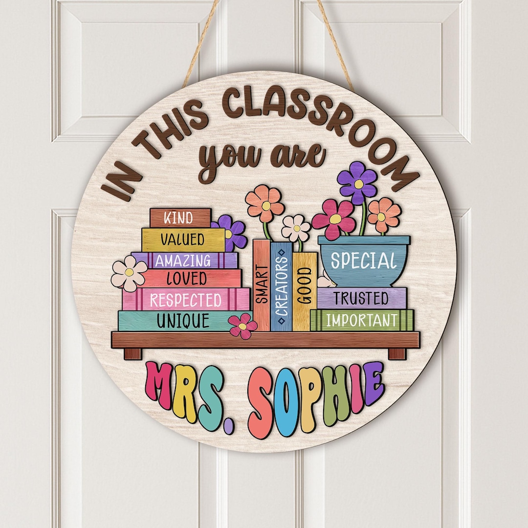 Custom 3D Teacher Door Hanger: in This Classroom, Personalized Wood ...