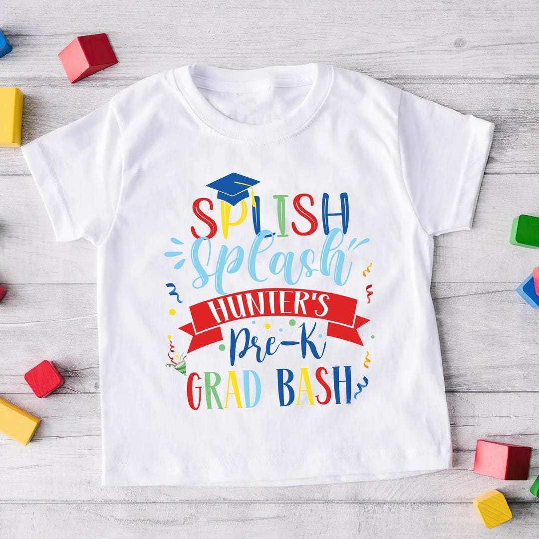 Custom Pre-k Grad Shirt, Splish Splash Grad Bash Tee, Preschool ...