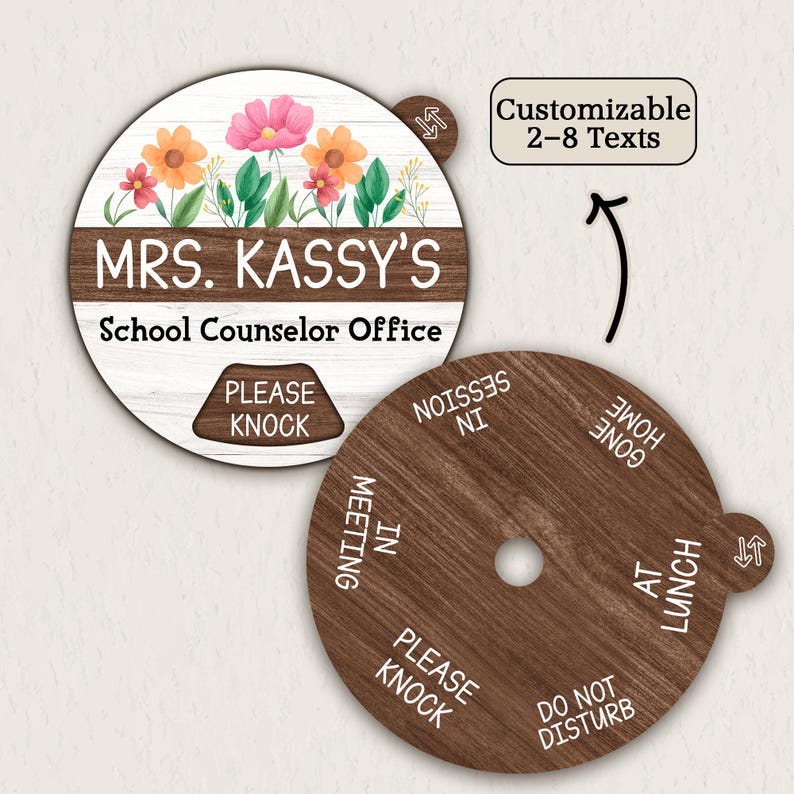 Personalized Door Sign With Rotating Status Segments: Customizable for ...