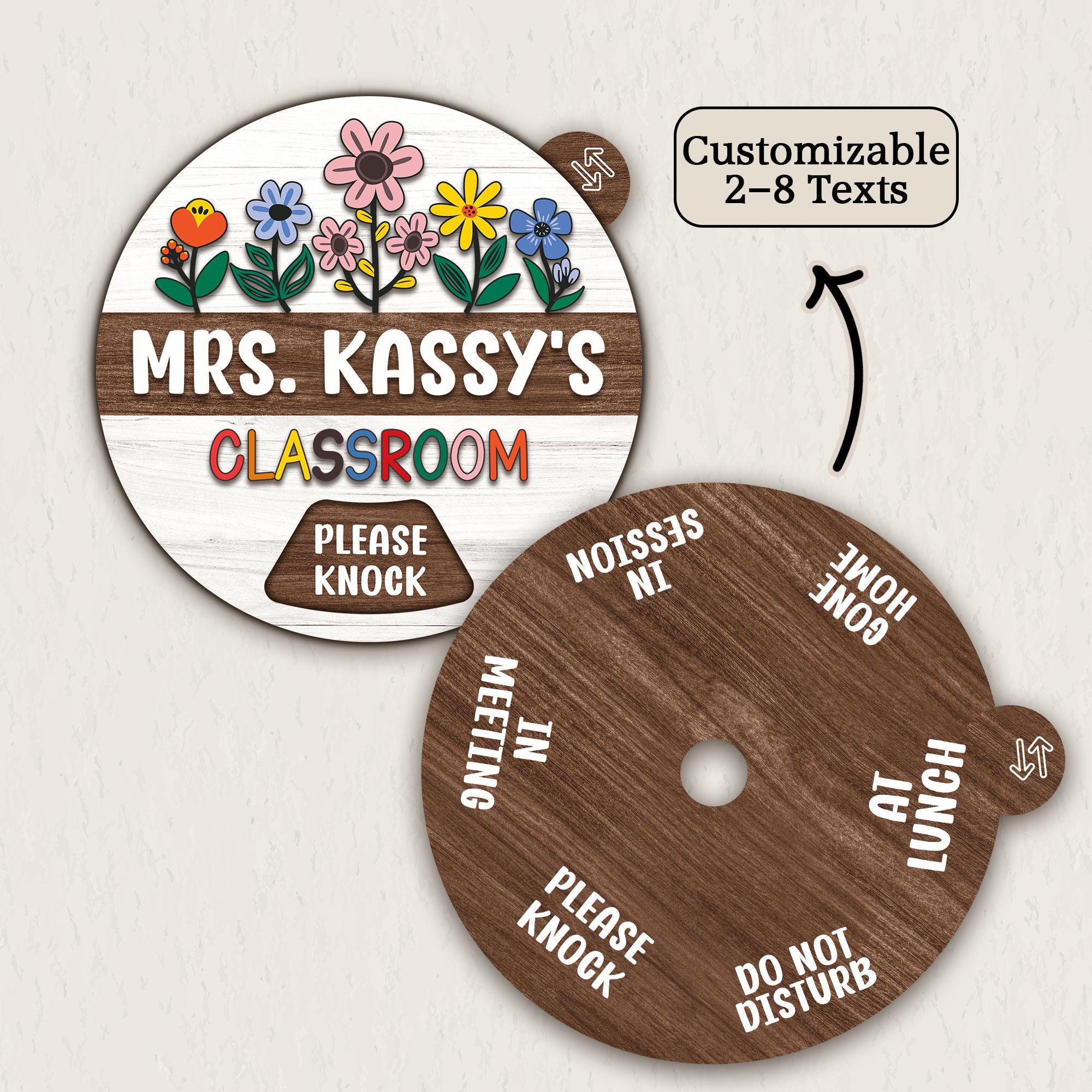 Personalized Door Sign With Rotating Status Segments: Customizable for ...