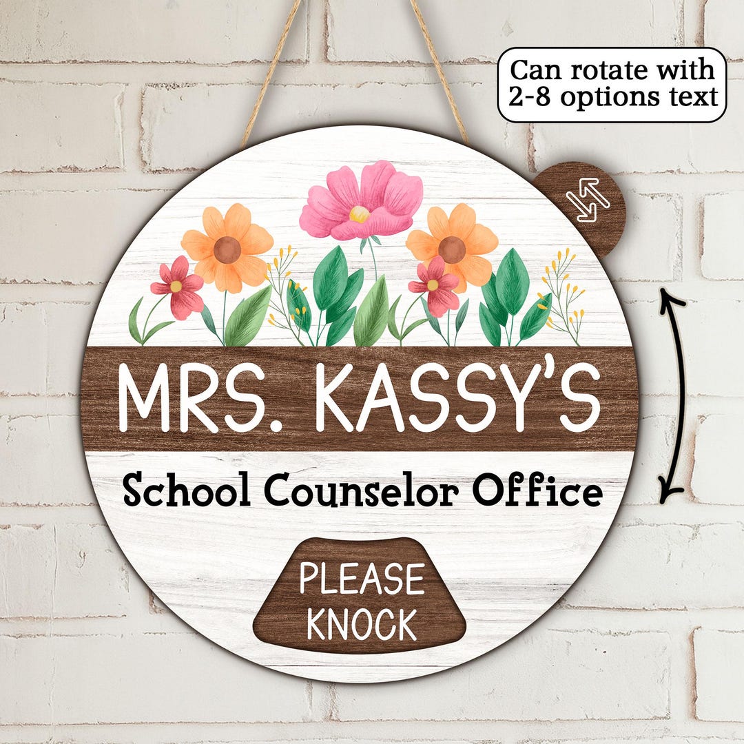 Personalized School Counselor Office Spinner Sign, School Counselor ...