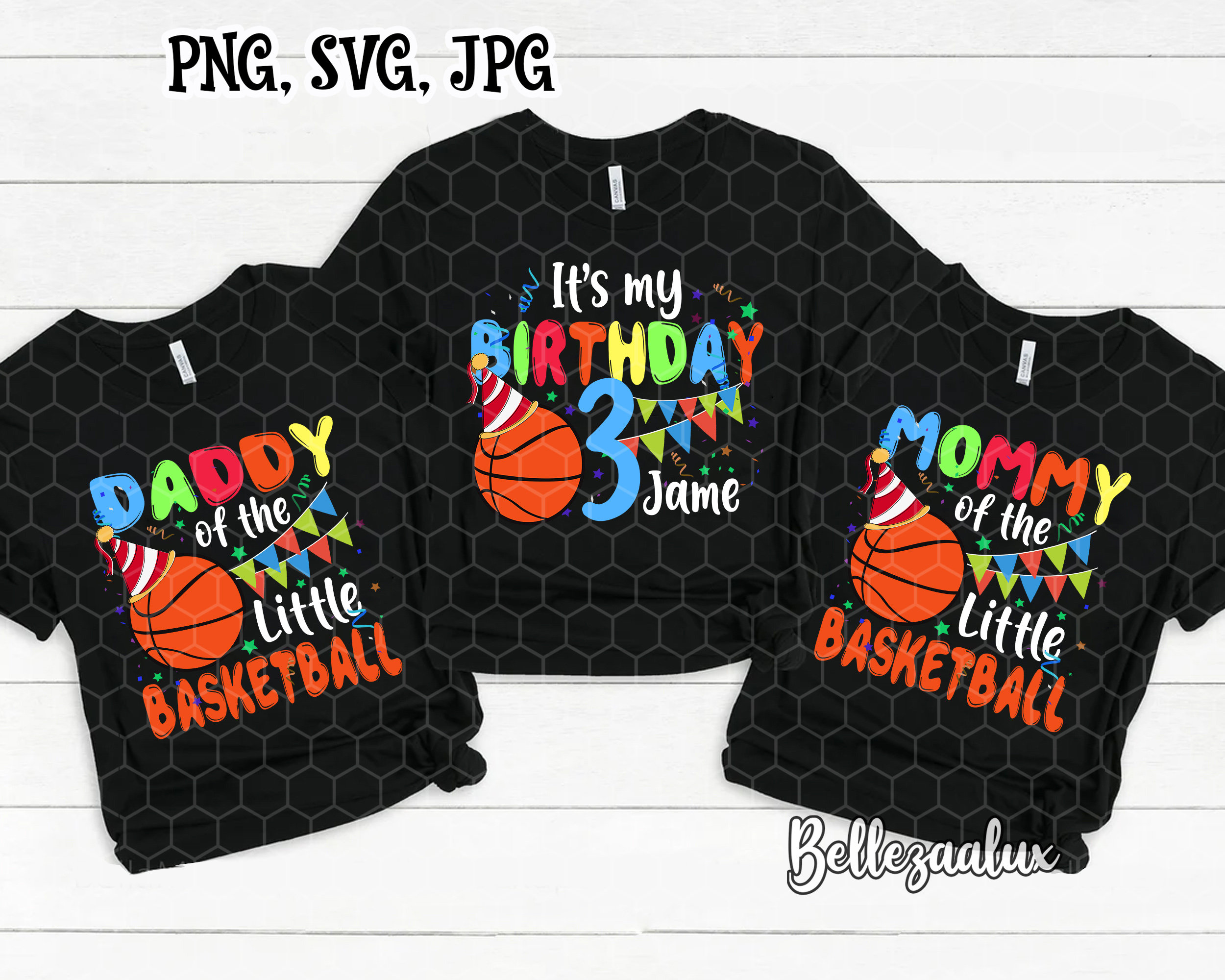 Personalized Basketball Birthday SVG: Family Matching Design (digital ...