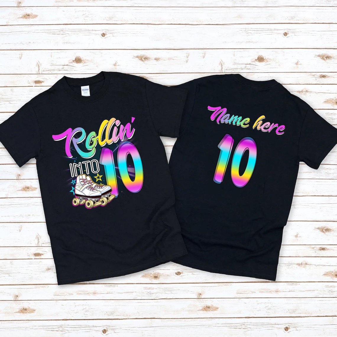 Personalized Rollin' Into 10 Birthday Shirt,roller Skating Birthday ...
