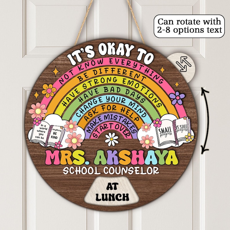 Personalized Office Door Sign, School Counselor Board Sign, Custom ...