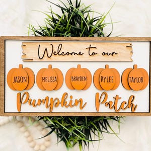 Pumpkin Patch Sign, Personalized Halloween Sign, Custom Fall Decor ...