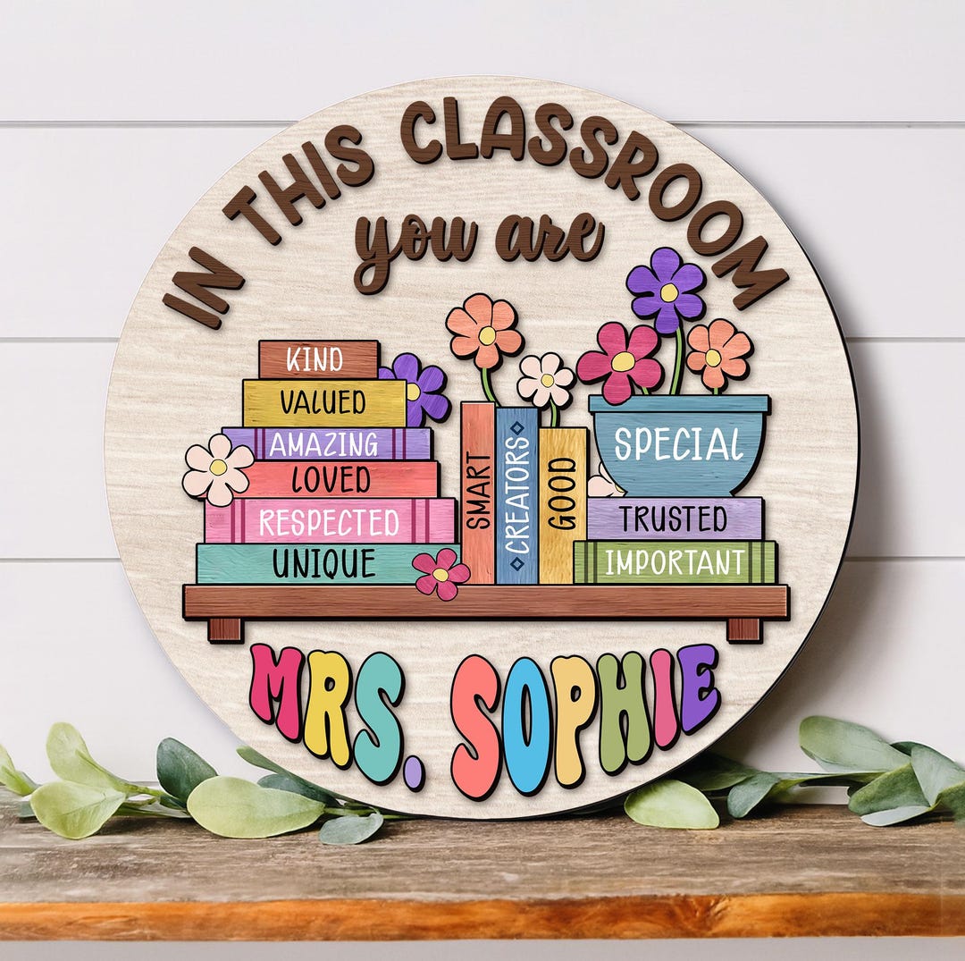 Custom 3D Teacher Door Hanger: in This Classroom, Personalized Wood ...