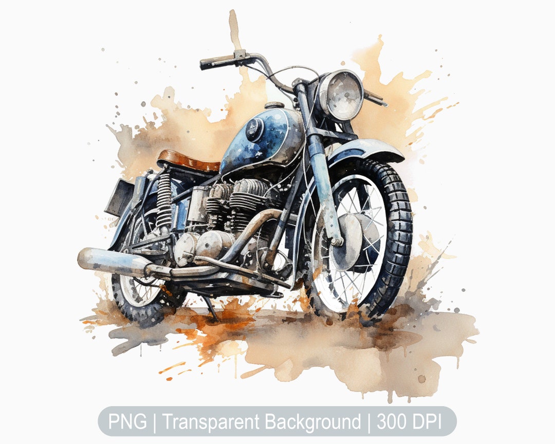 Motorbike Clipart, Watercolor Motorcycle Png, Bike Png, Biker Clipart ...