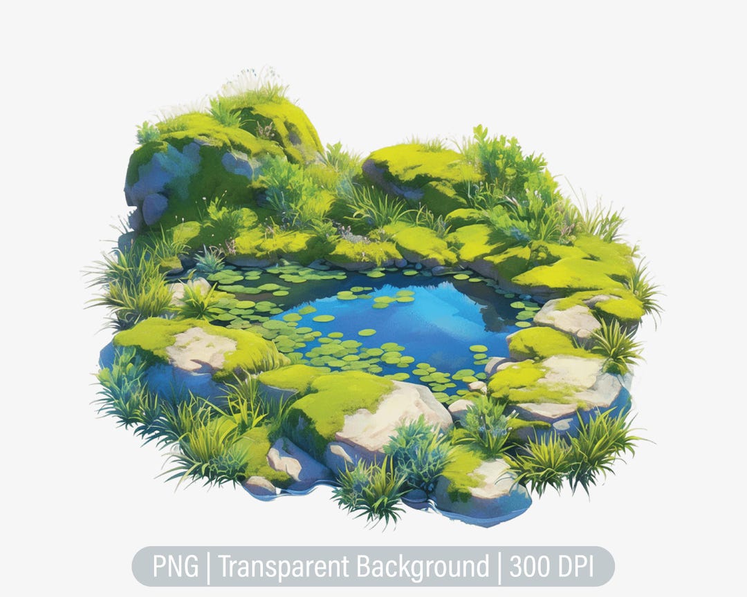 Swamp Pond Clipart, Swamp Moss PNG, Lake Pond, Wetland, Junk Journals ...