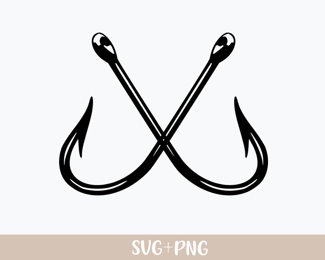 Crossed Fishing Hooks SVG, Fishing Hook Png, Fishing Design, Fishing ...