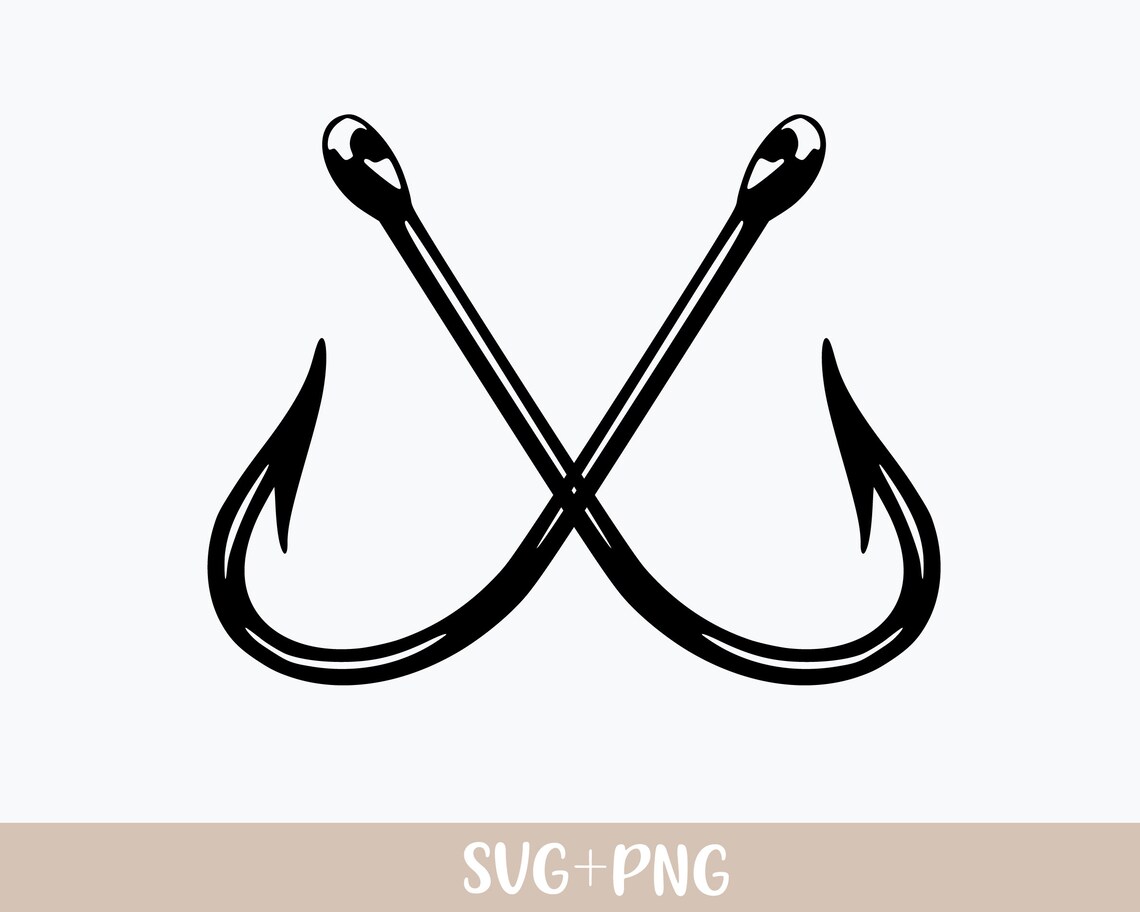 Crossed Fishing Hooks SVG, Fishing Hook Png, Fishing Design, Fishing ...