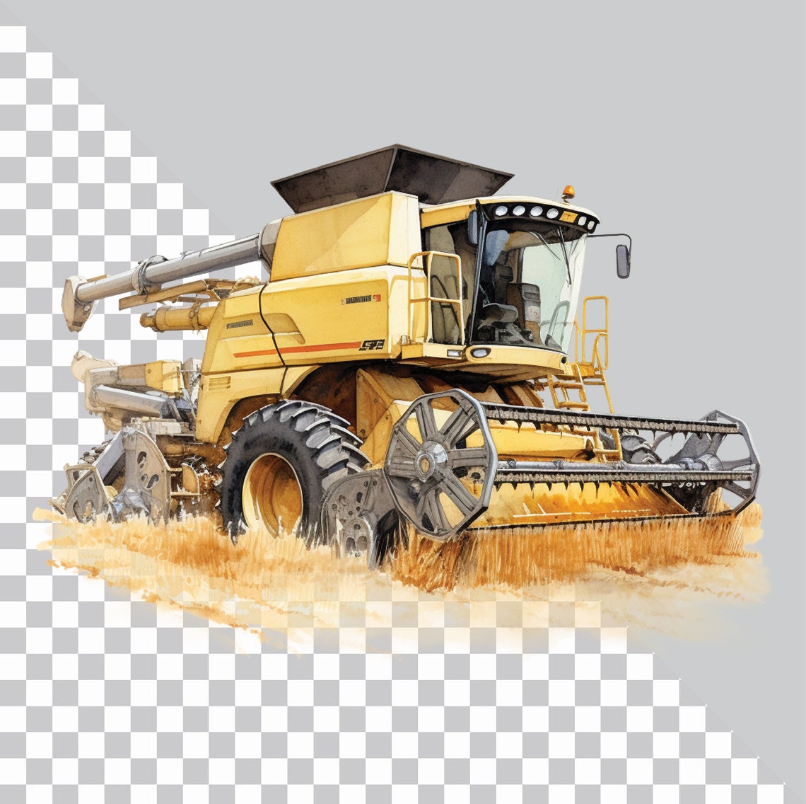 Combined Harvester Clipart, Farming Vehicle PNG, Farm Harvest, Junk ...