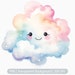 Cute Cloud Clipart, Happy Cloud PNG, Pastel Cloud PNG, Junk Journals ...
