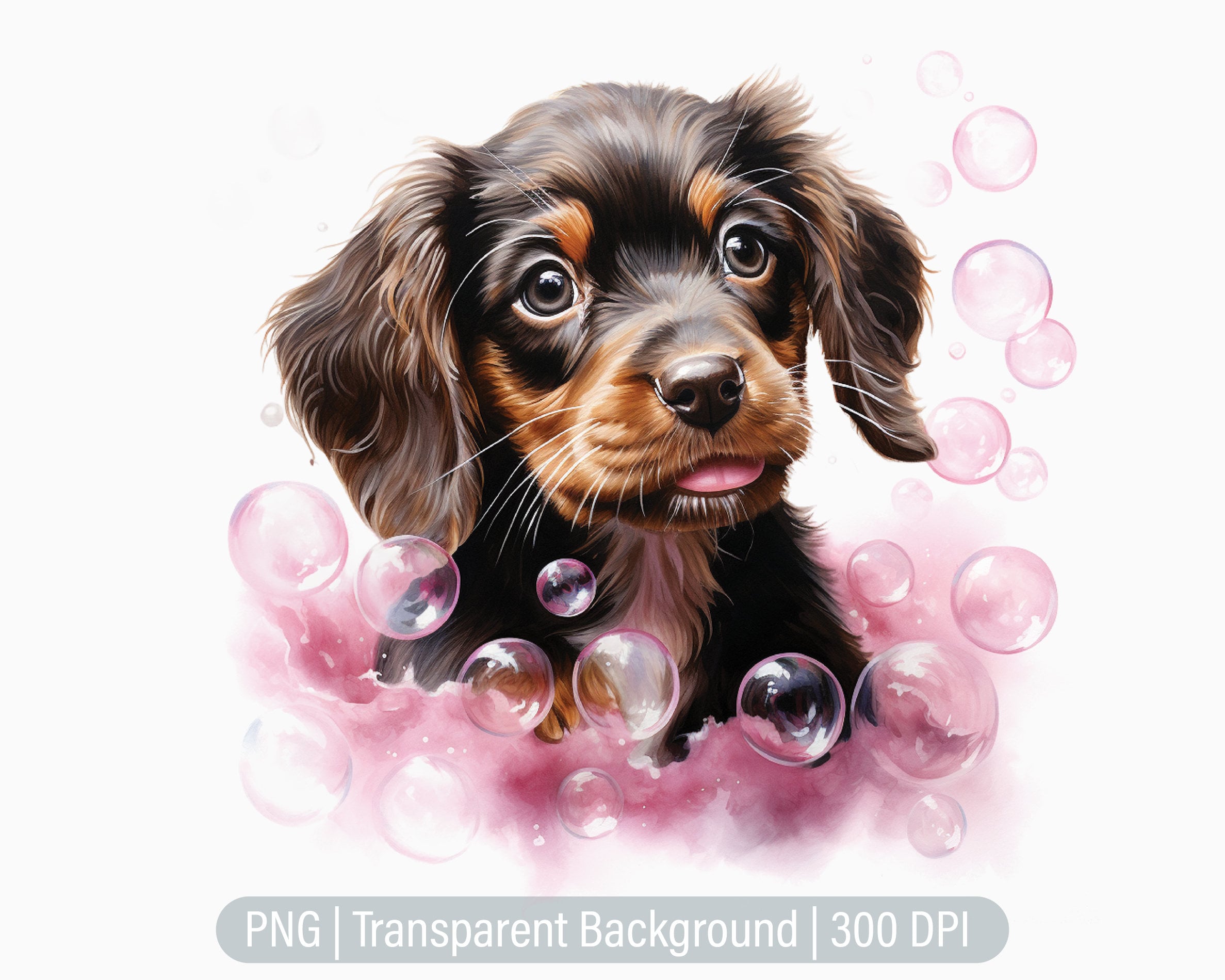 Puppy & Bubbles Clipart, Bath Bubbles Dog PNG, Dog Clipart, Junk ...