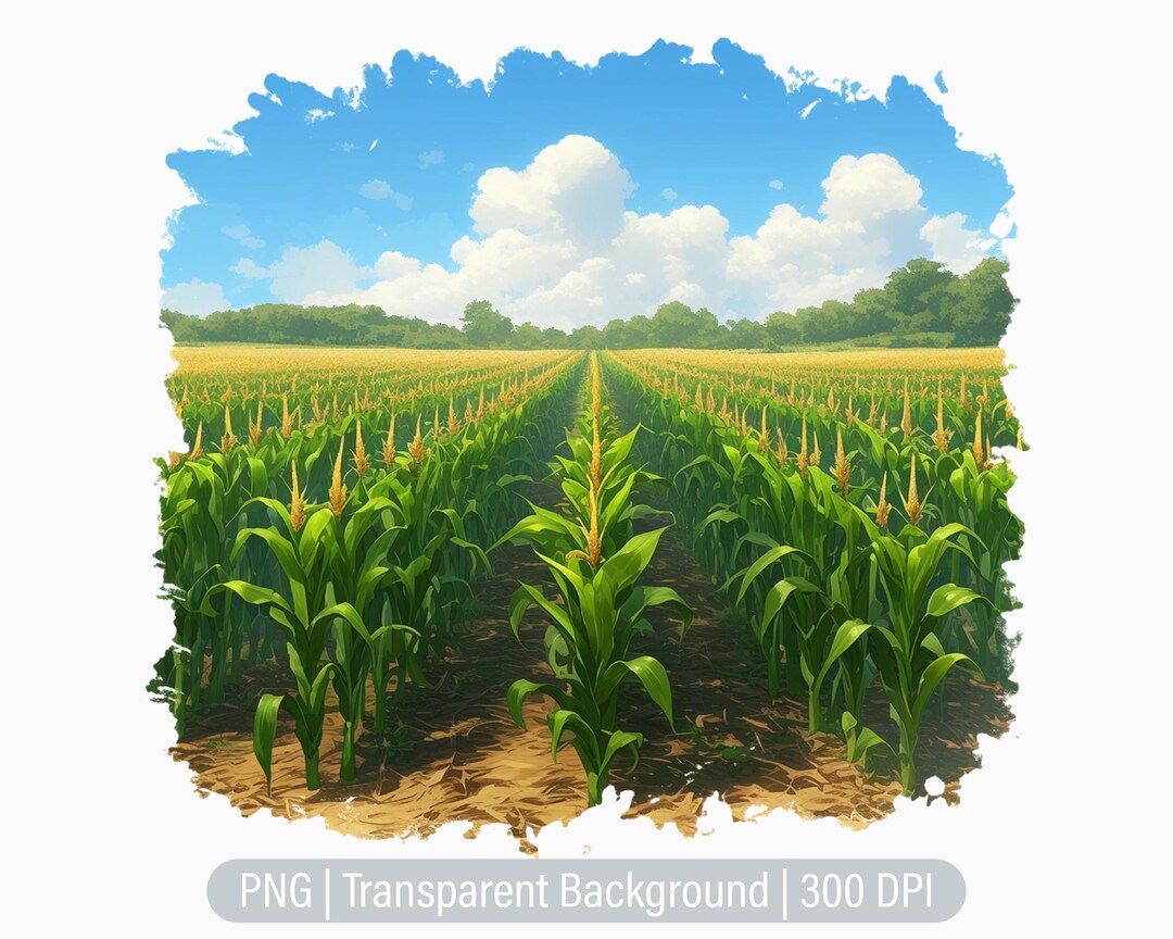 Cornfield Landscape Clipart, Farm PNG, Agriculture, Farm Corn, Junk ...