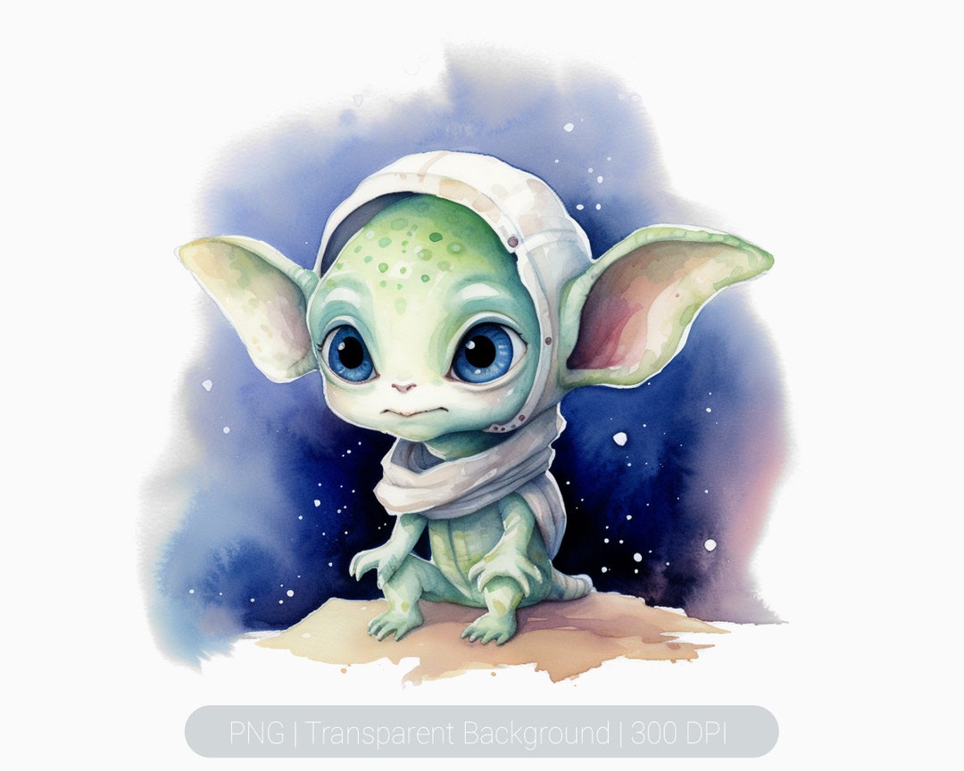 Baby Alien Clipart, Alien Png, Cute Alien Clipart, Watercolour Alien ...