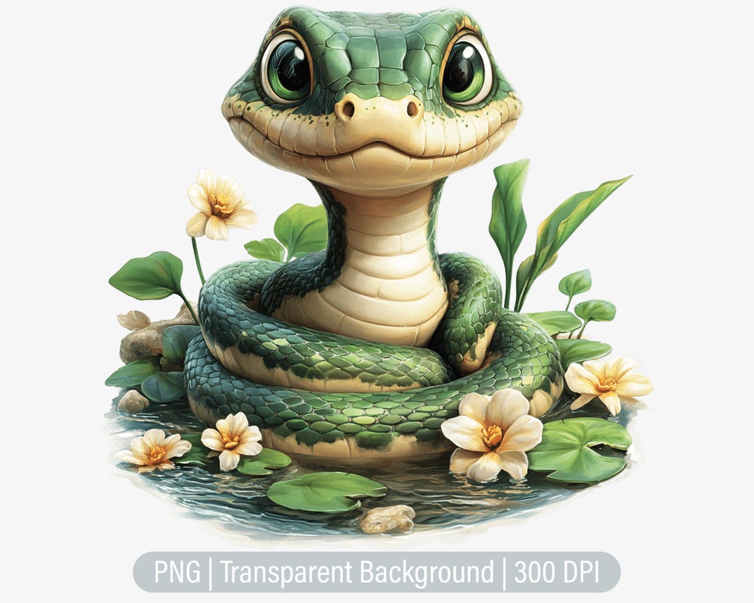 Green Anaconda Clipart, Rainforest Animal PNG, Cute Snake, Junk ...