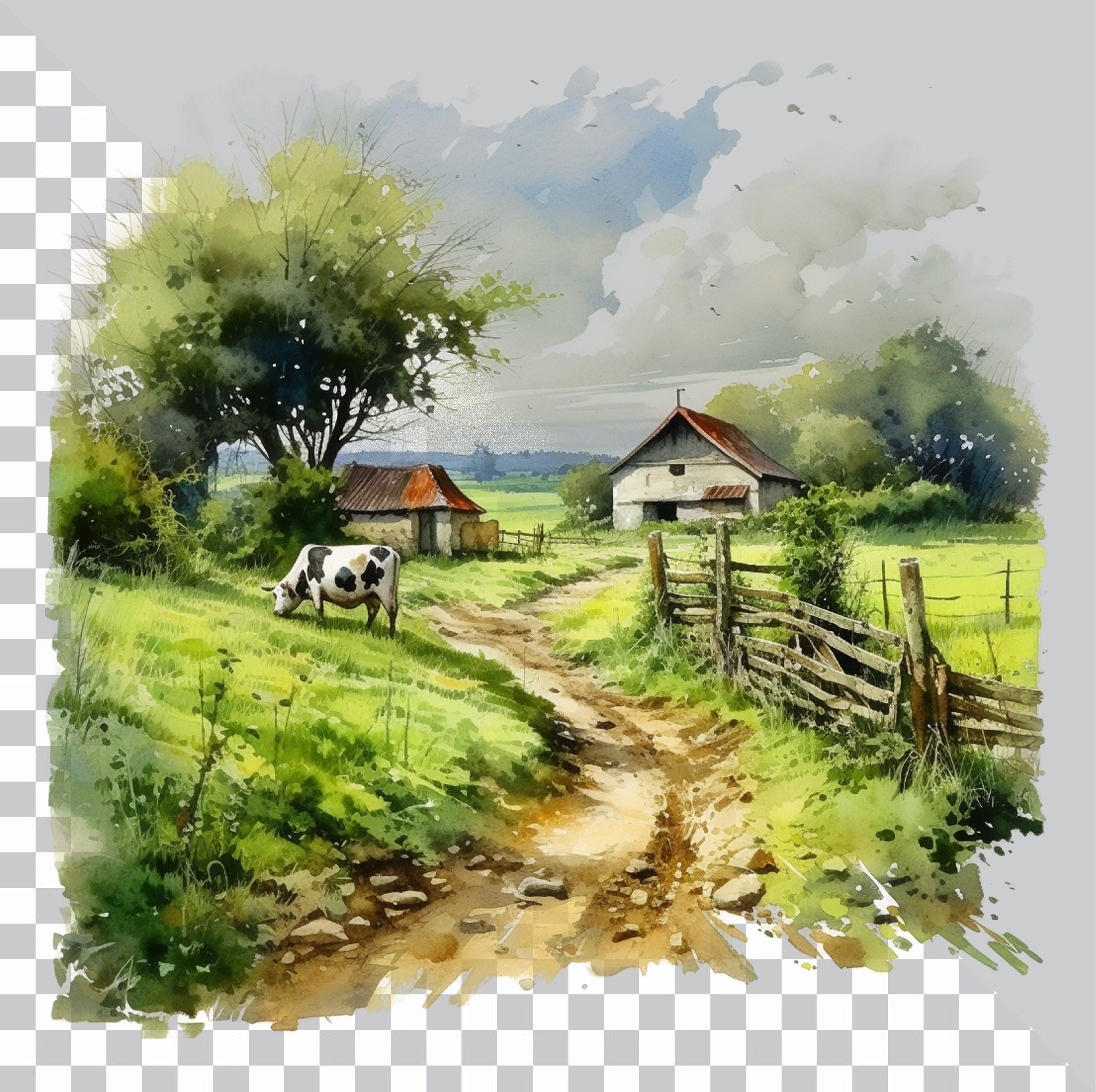 Farm Barn Clipart Watercolor Farm Yard Clipart Farm Clipart - Etsy