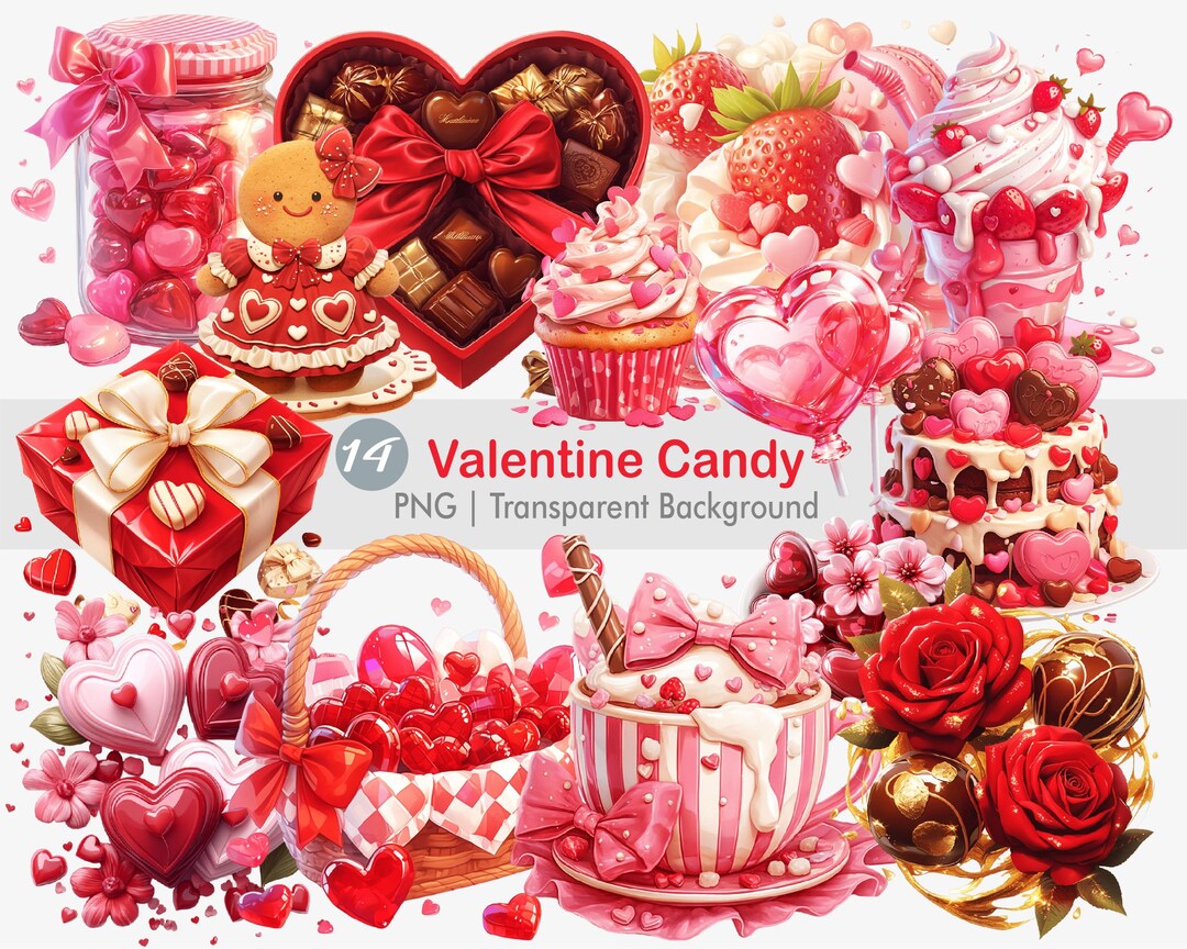 Valentine's Day Candy Clipart, Love Sweets Png, Valentine Chocolates ...