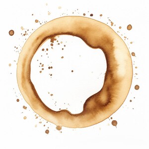 Watercolor Coffee Stains Clipart, Coffee Drinks Clipart, Coffee Ring ...