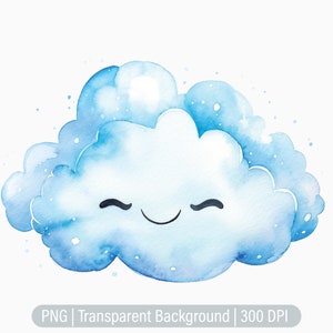 Happy Cloud Clipart, Cute Cloud PNG, Pastel Cloud PNG, Junk Journals ...