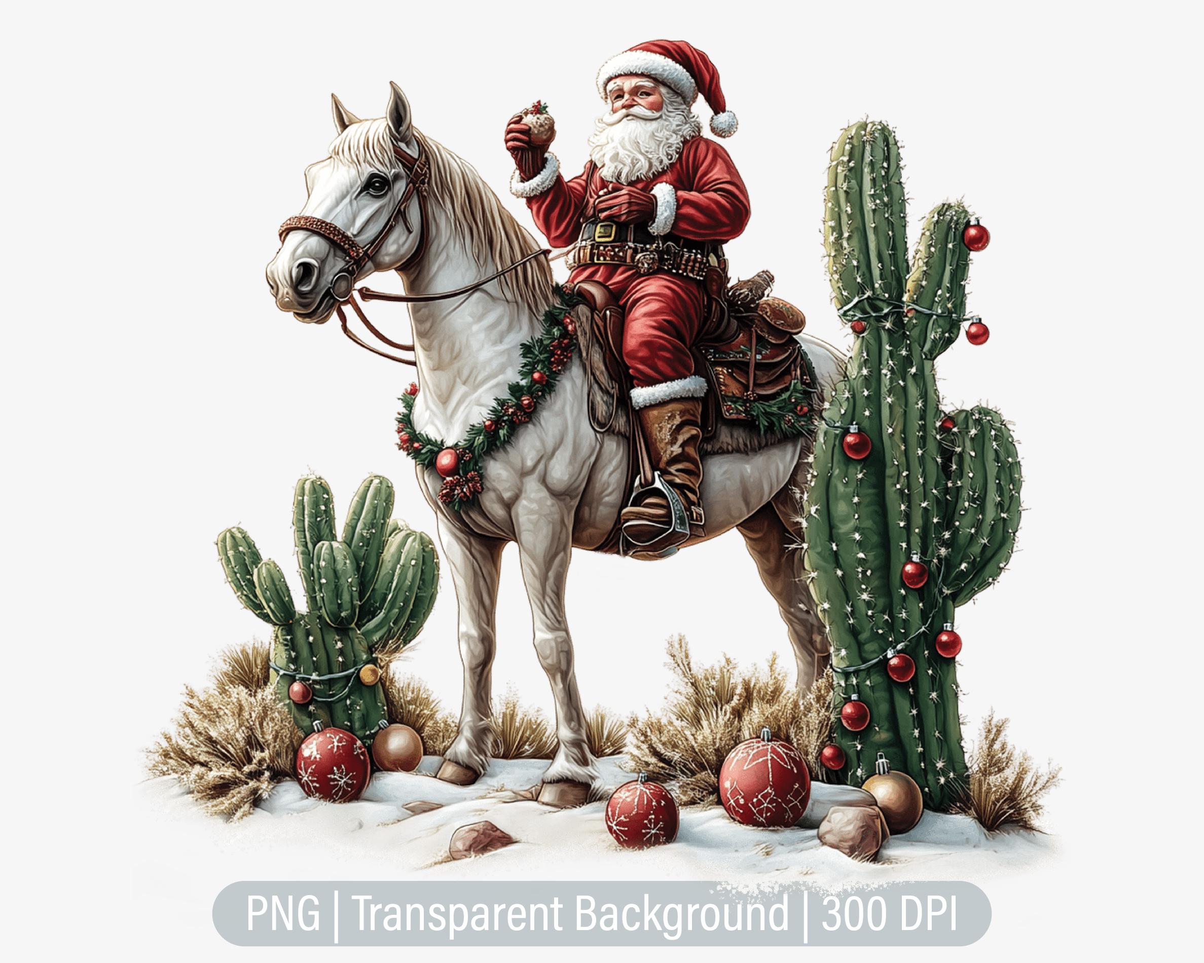 Cowboy Santa Clipart, Christmas PNG, Western Christmas Clipart, Junk ...