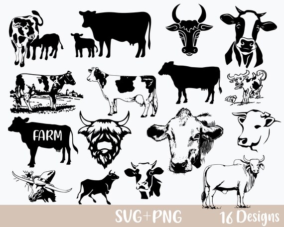 Cow SVG Bundle Cow Png Cow Calf Pair Svg Vector Cow | Etsy