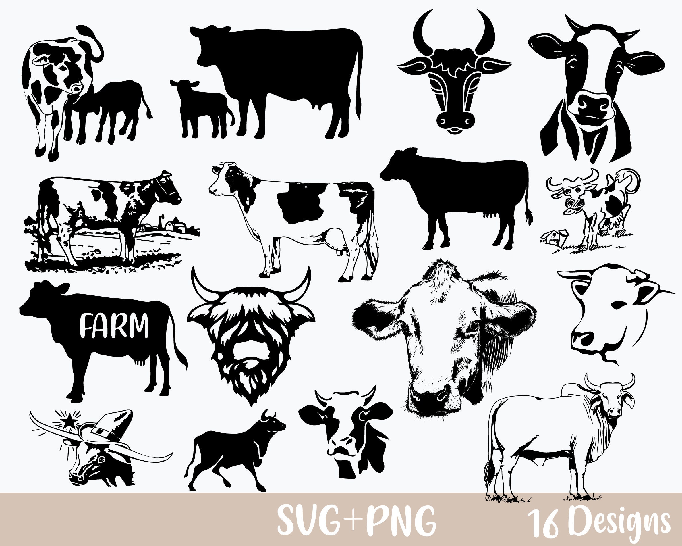 Cow SVG Bundle Cow Png Cow Calf Pair Svg Vector Cow - Etsy Canada