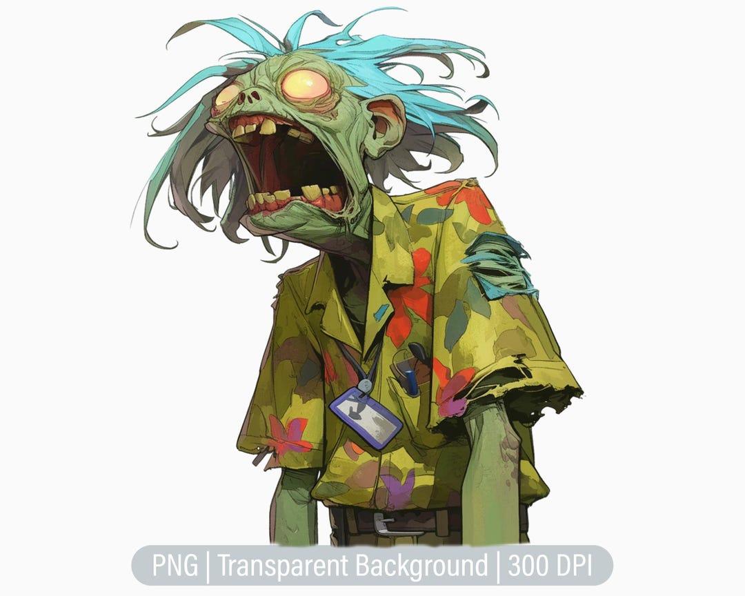 Zombie Clipart, Spooky Zombie PNG, Zombie, Junk Journal, Scrapbooking ...