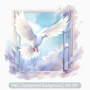 White Doves Clipart, Heaven Doves PNG Clipart, Dove Png, Junk Journals ...