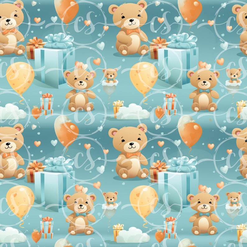 Baby Toys Digital Paper, Cute Baby Seamless Pattern, Baby Shower ...