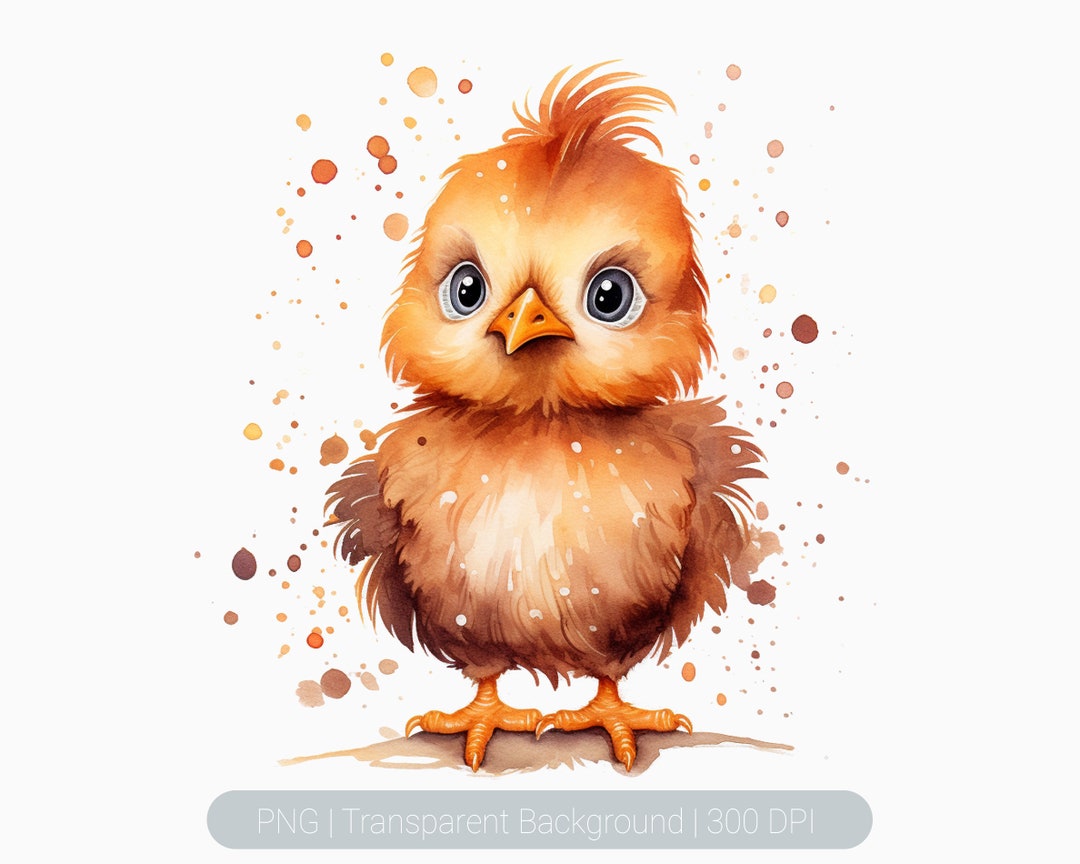 Baby Chick Clipart, Watercolor Cute Baby Chicken Clipart, Chicken Png ...