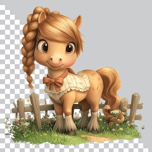 Cute Horse Clipart, Farm PNG, Farm Pony Junk Journals, Scrapbooking ...