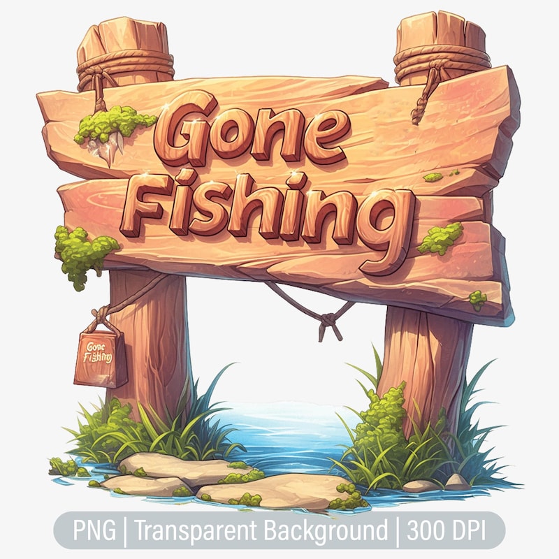 Gone Fishing Wooden Sign - Etsy