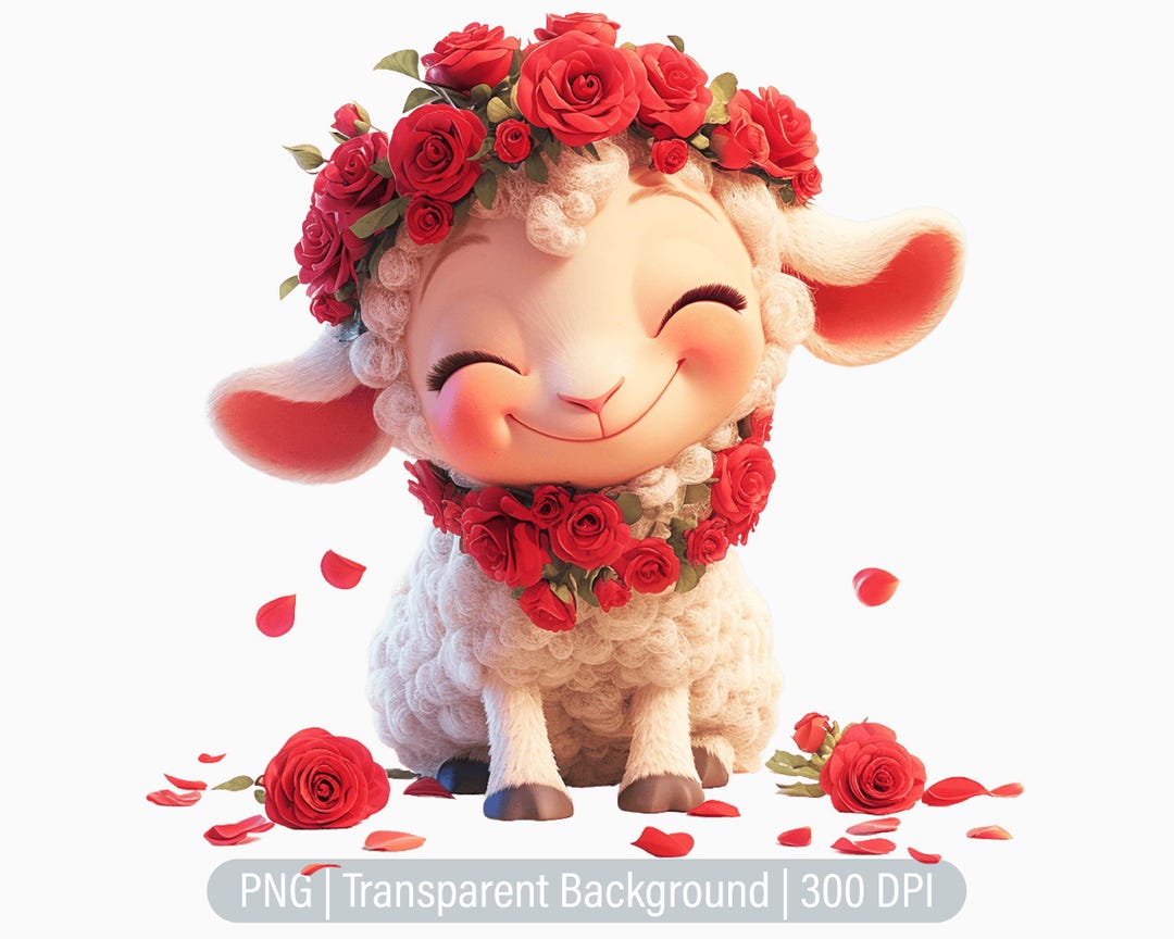 Imágenes prediseñadas de ovejas de San Valentín, animales de granja de ...