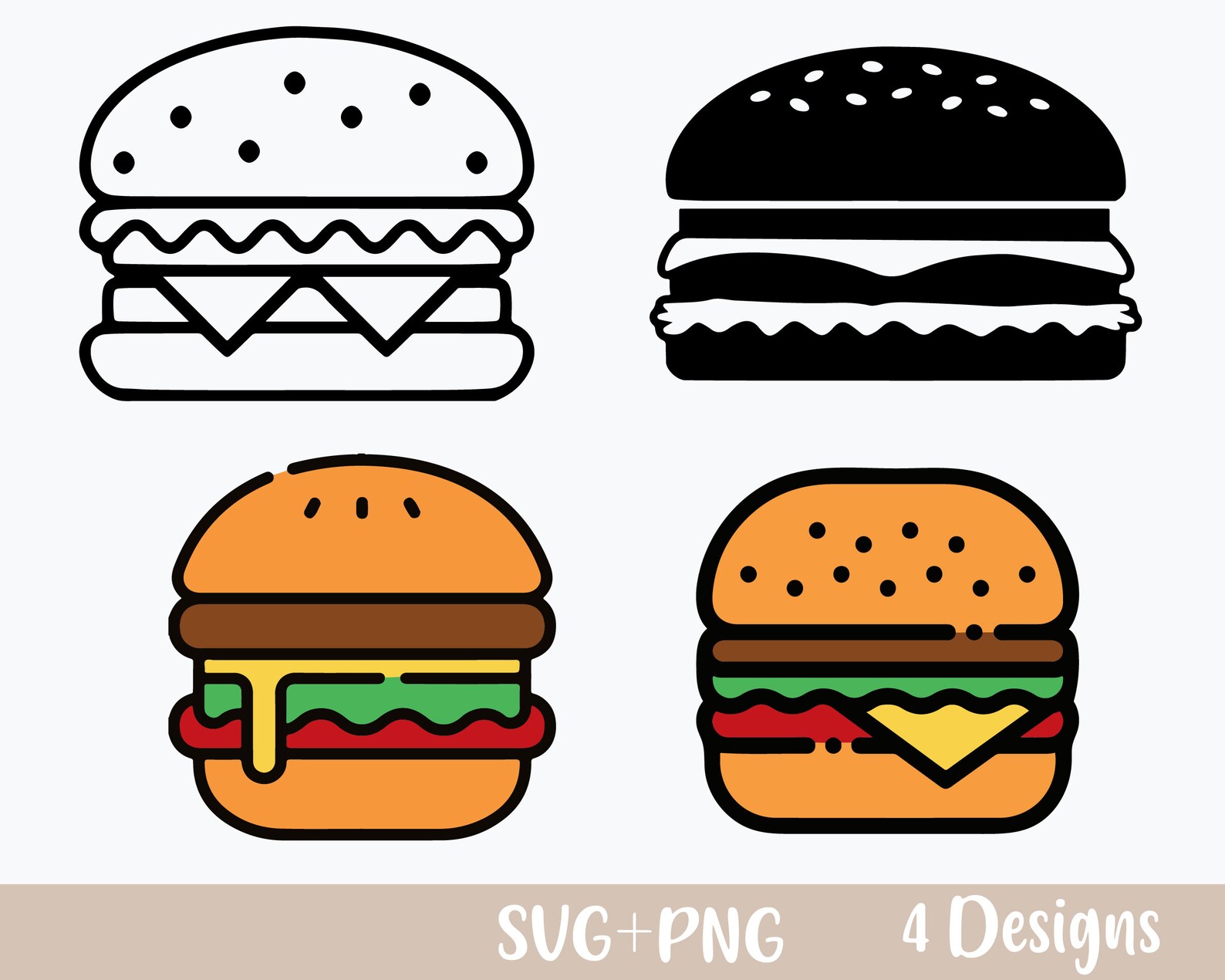 Hamburger SVG Bundle Cheese Burger Svg Burger Svg Hamburger | Etsy