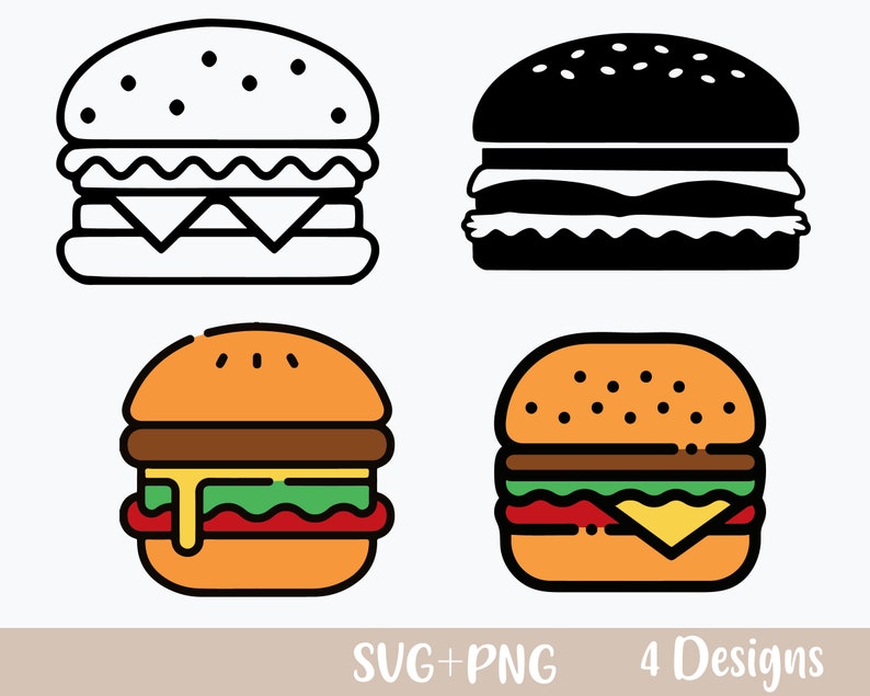 Hamburger SVG Bundle Cheese Burger Svg Burger Svg Hamburger | Etsy
