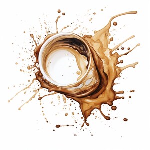 Watercolor Coffee Stains Clipart, Coffee Drinks Clipart, Coffee Ring ...