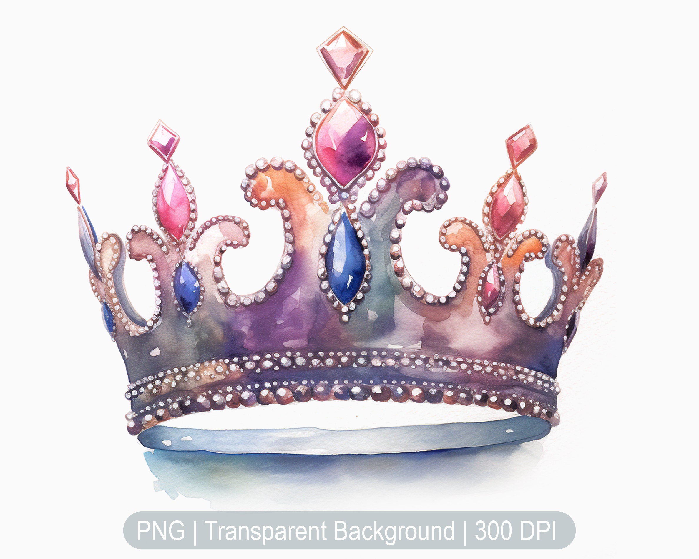 Watercolour Royal Crown Clipart, Princess Crown ,tiara Clipart, Fairy ...